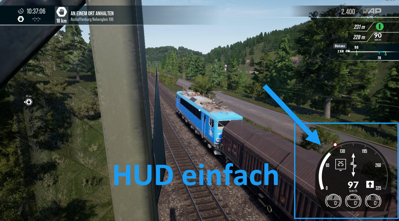 HUD in Train Sim World wechseln - Anzeige im Spiel anpassen